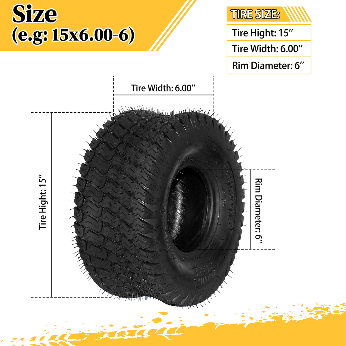 TUFFIOM Tubeless 2PR/4PR Lawn Mower Tires Set of 2 QM332-2 – Tuffiom