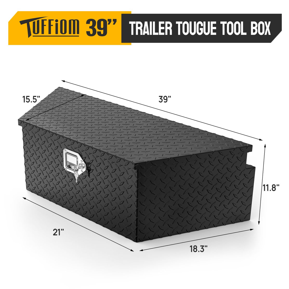 TUFFIOM 39 Inch Aluminum Trailer Tongue Tool Box – Tuffiom