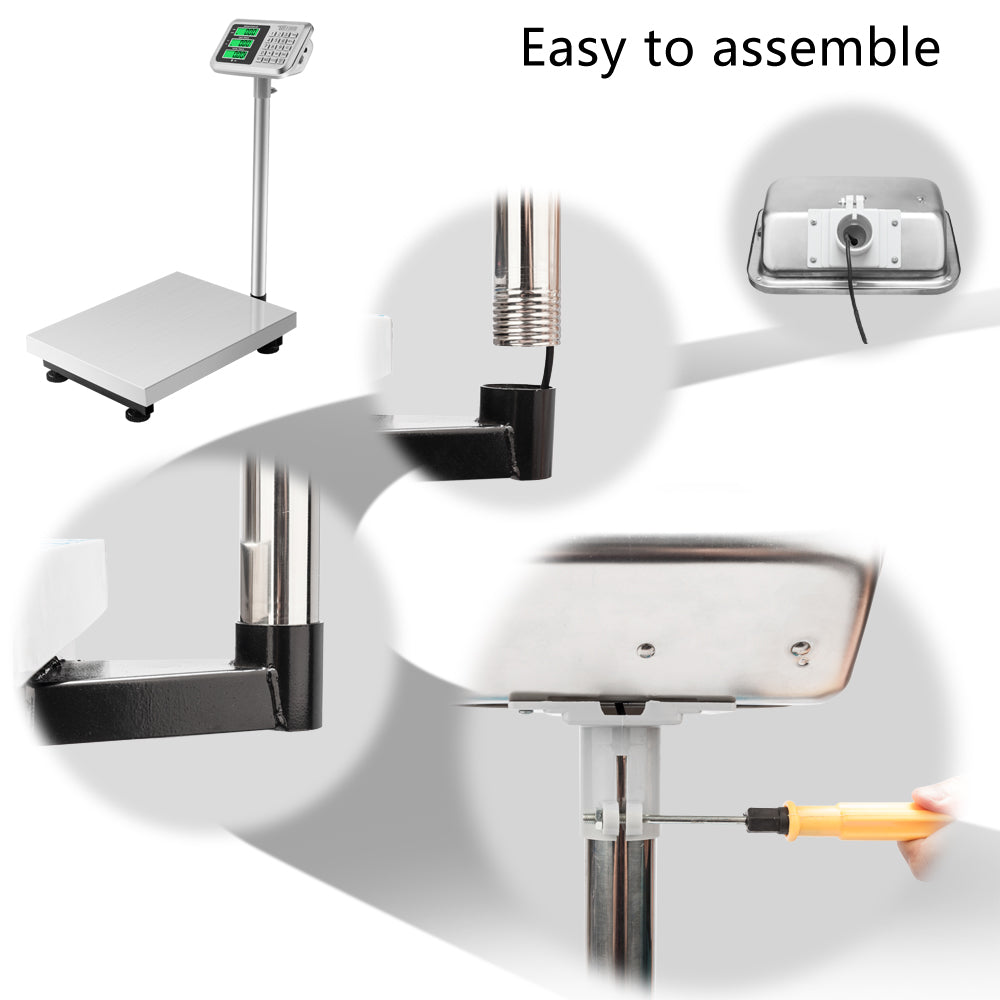 TUFFIOM G7S 661lb Weight Electronic Platform Scale With LCD Display St ...